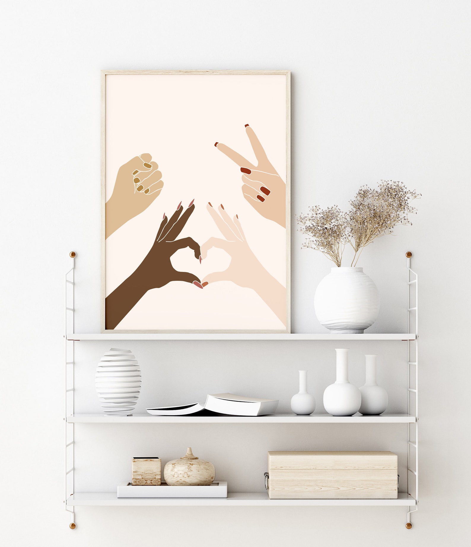 Feminist Art Hand Sign Print Women Diversity Print | Etsy