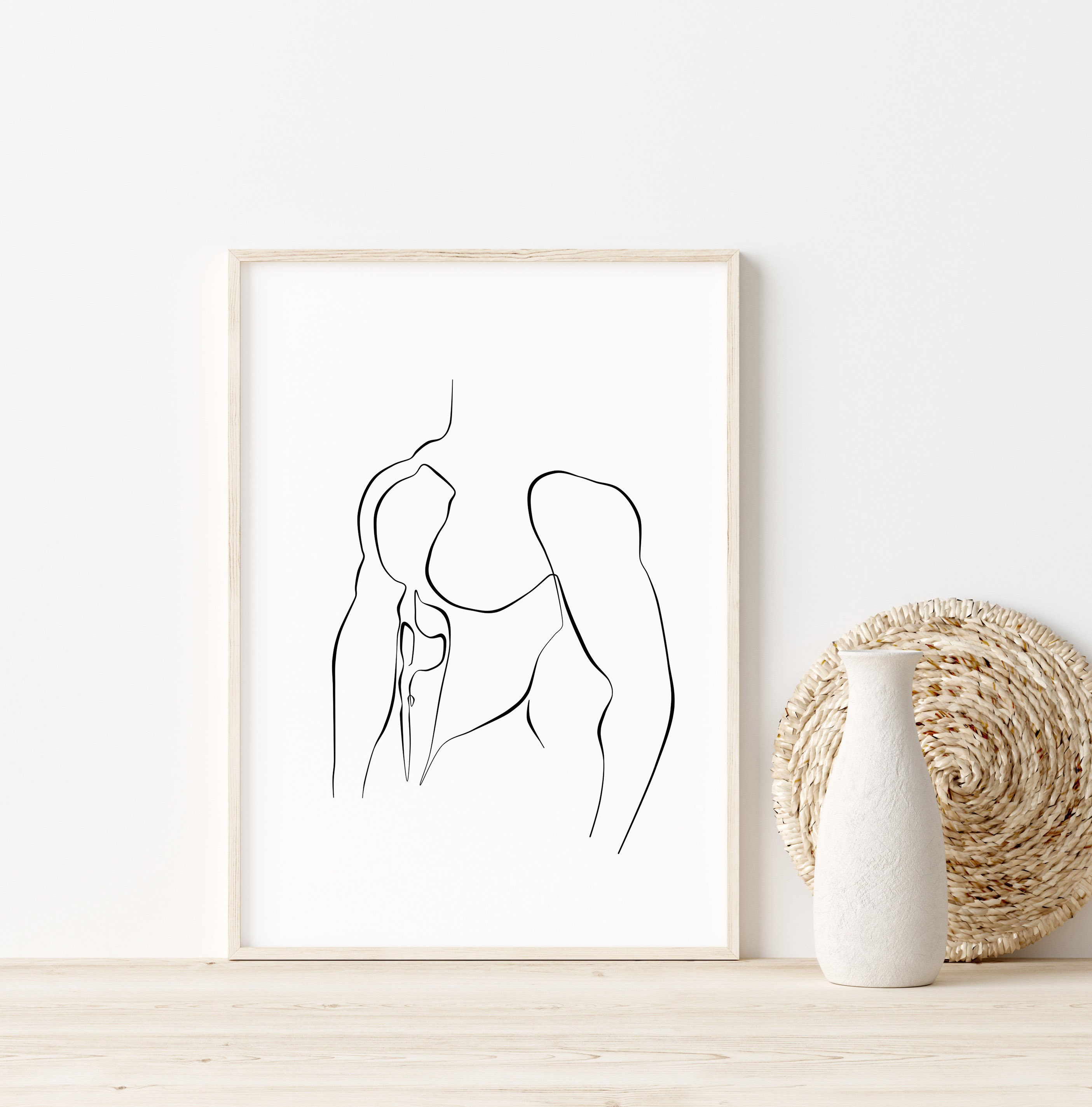 Minimal Line Art Male Man Figure Drawing Minimalist Body - Etsy