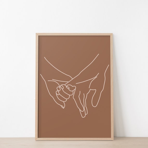 Holding Hands Print Minimalist Love Poster Abstract Couple | Etsy