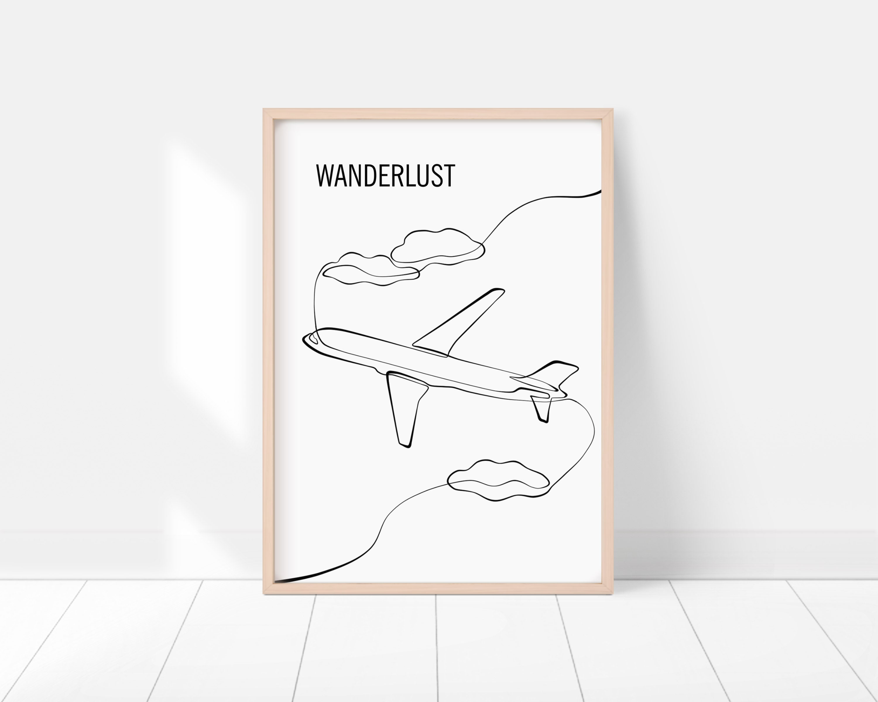 Travel Line Art Wanderlust Wall Art Airplane Line Drawing - Etsy