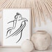 Woman in Bathtub Line Art Print Bathroom Line Drawing Female - Etsy