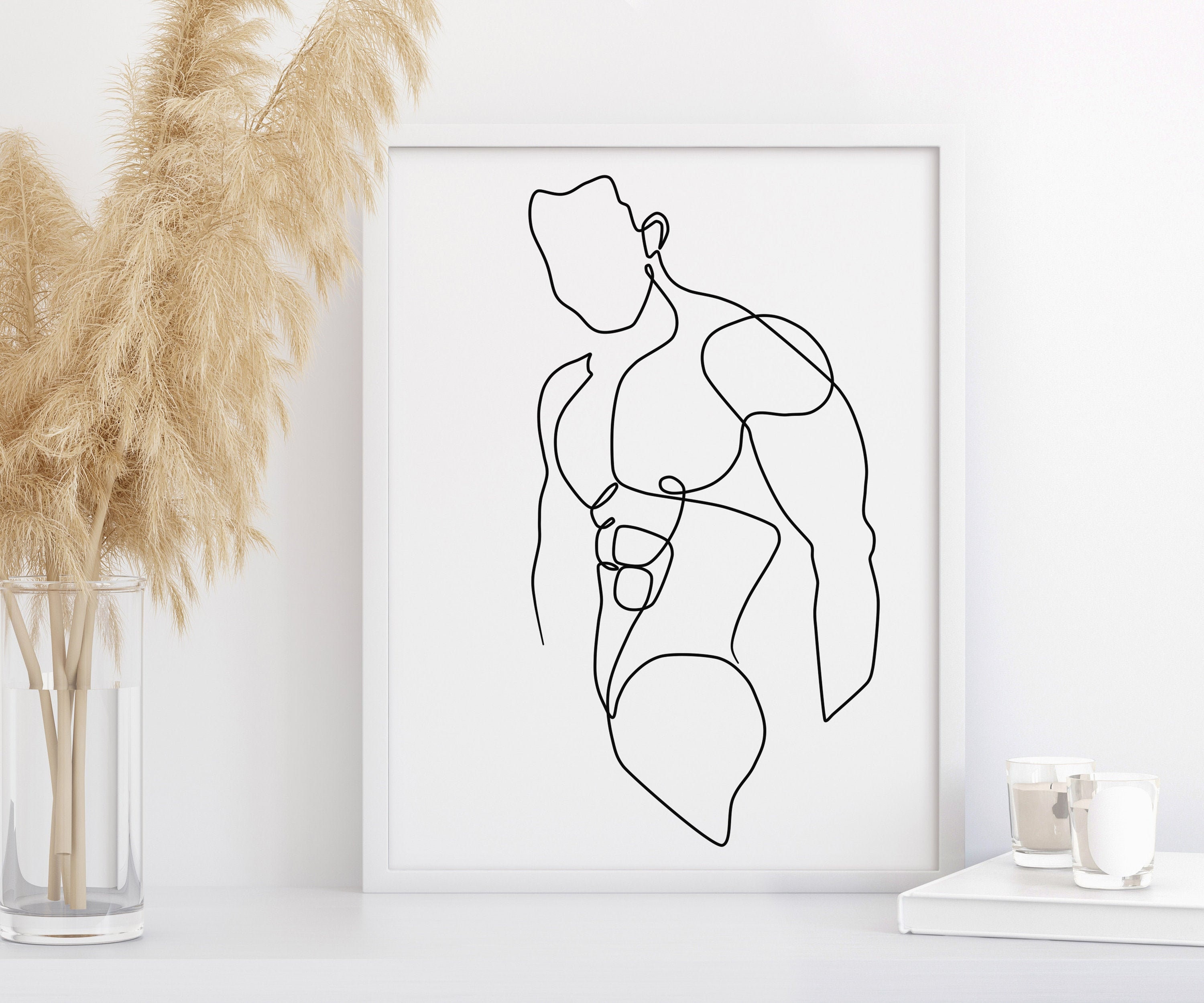 Man One Line Drawing Male Body Line Art Abstract Naked Man - Etsy Hong Kong