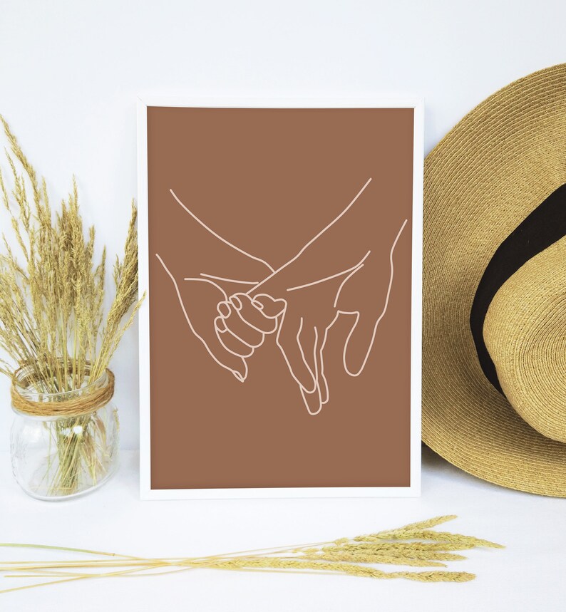 Holding Hands Print Minimalist Love Poster Abstract Couple | Etsy