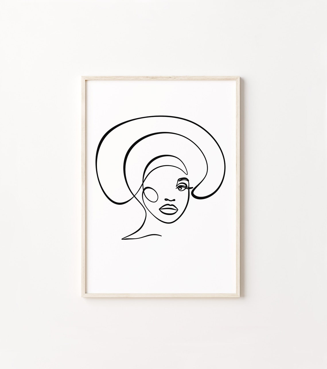 Black Woman Line Art Print African American Wall Art - Etsy