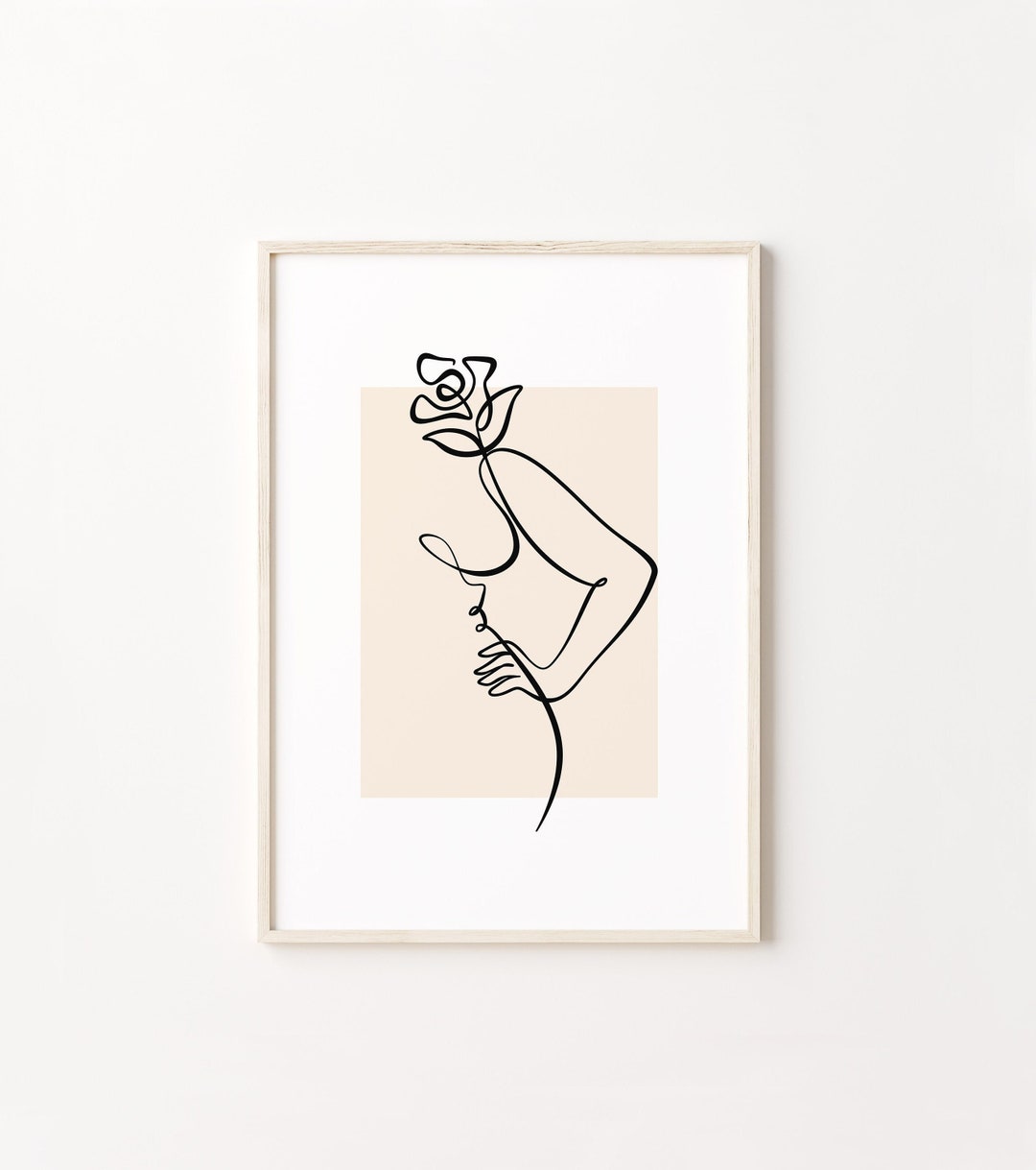 Curvy Woman One Line Art, Body Positive Print, Flower Female Line ...