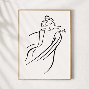 Woman in Bathtub Line Art Print Bathroom Line Drawing Female - Etsy