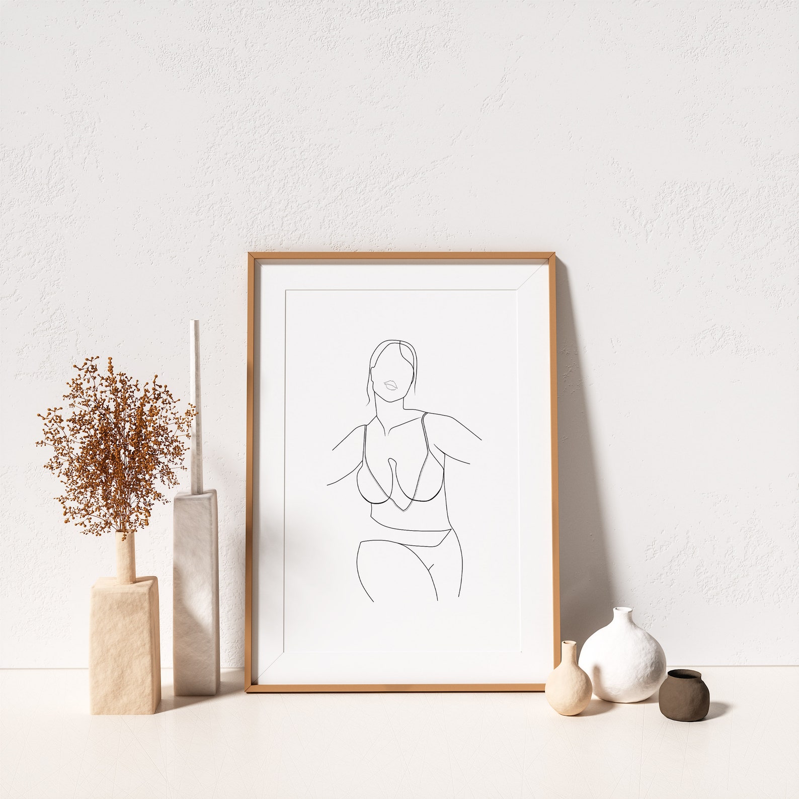 Body Line Drawing Body Positive Curvy Woman Art Big Girl - Etsy