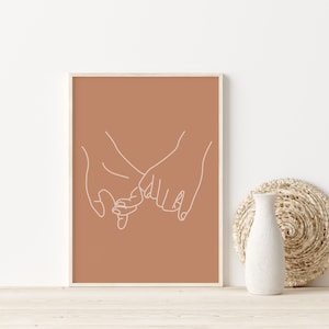 Pinky Promise Print, Holding Hands Line Art, Pinky Swear Wall Art ...