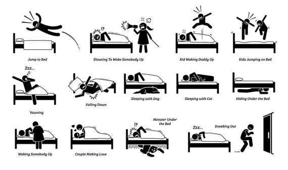 Stick Figure Sleeping In Bed
