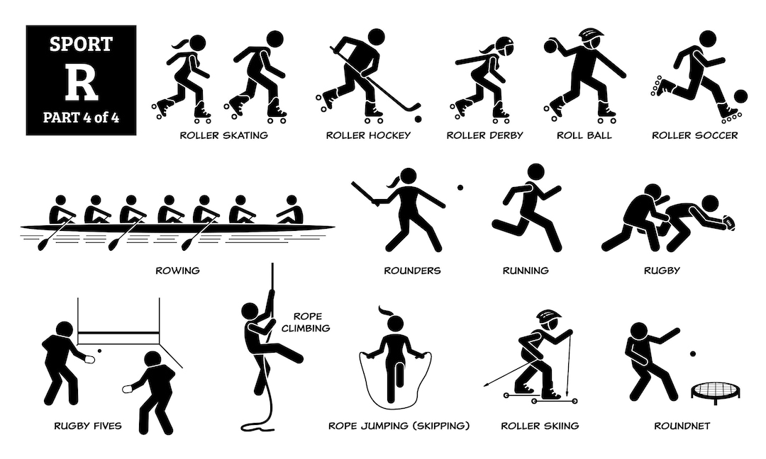 Roller Skating Hockey Derby Roll Ball Soccer Rowing Rounders Running ...
