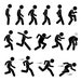 Basic Human Stick Figures Action Postures Poses Simple Black Stickman ...