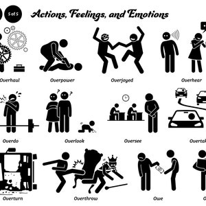 Stick Figures Man People Stickman Silhouette Action Verbs O Vector SVG ...