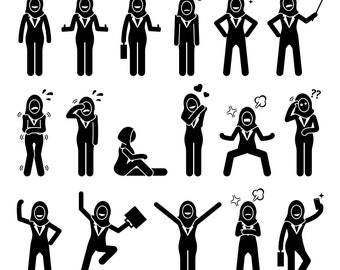 Basic Lady Stick Figure - Etsy