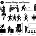 Stick Figures Man People Stickman Silhouette Action Verbs L Vector SVG ...