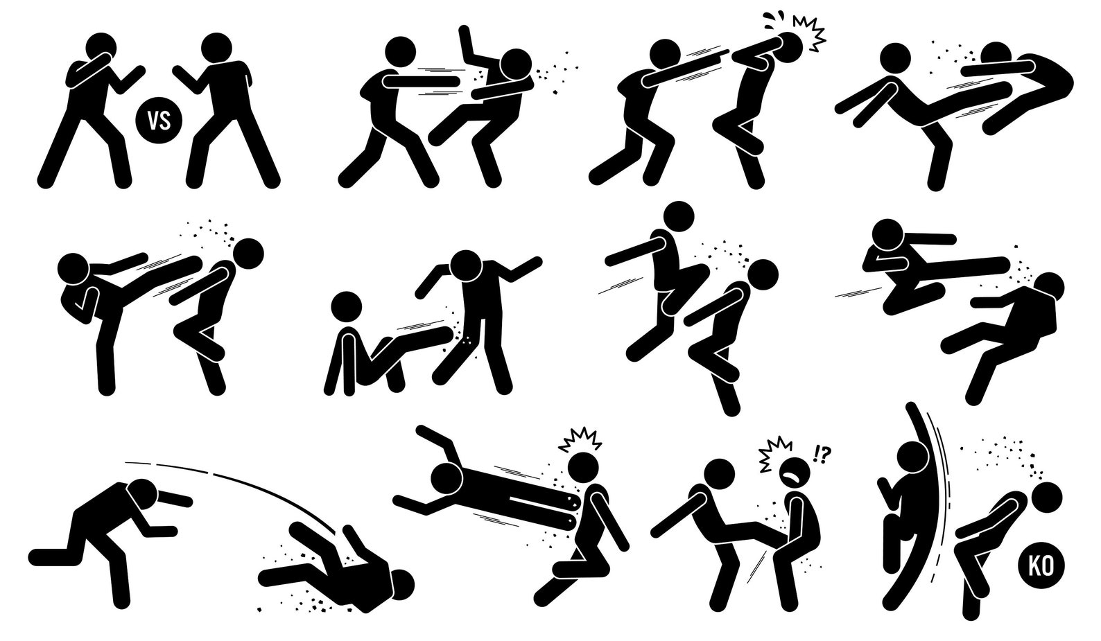 Fighting SVG, Fighter EPS, Punch Vector, Attack PNG, Fight Silhouette ...