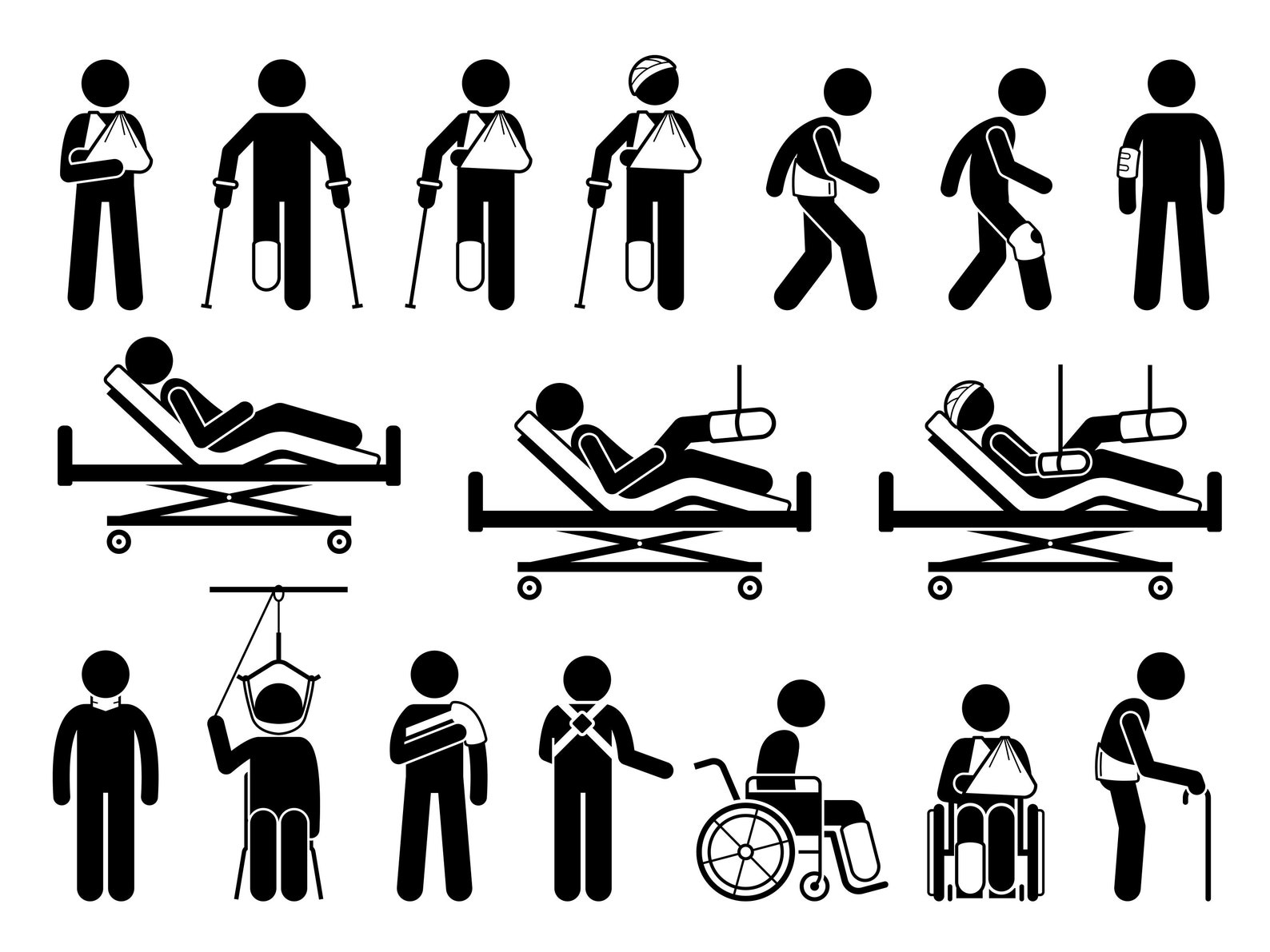 Orthopedics Body Back Support Injury Injured Accident Hospital Bed ...