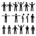 Basic Human Stick Figures Action Postures Poses Simple Black Stickman ...