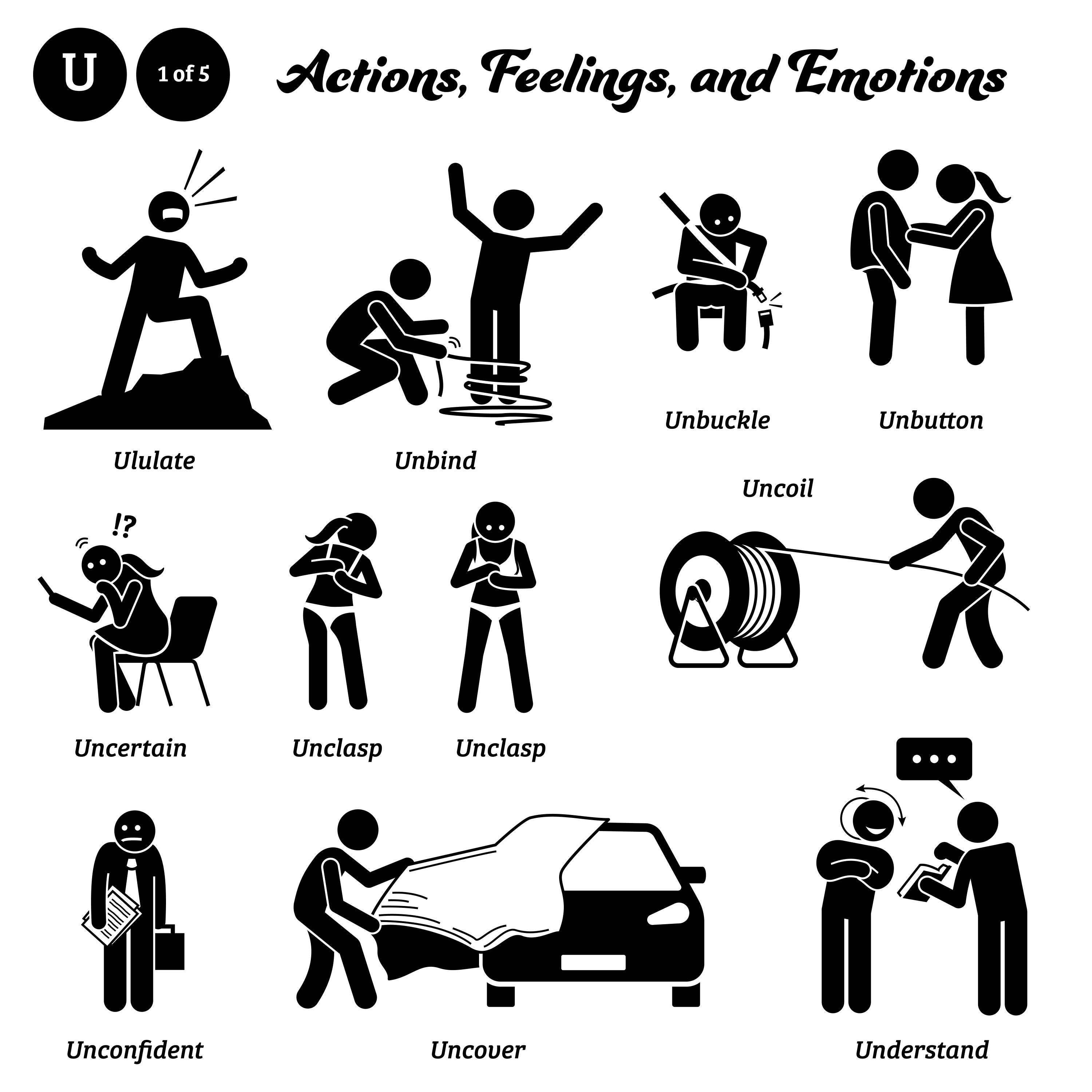 Stick Figures Man People Stickman Silhouette Action Verbs U - Etsy