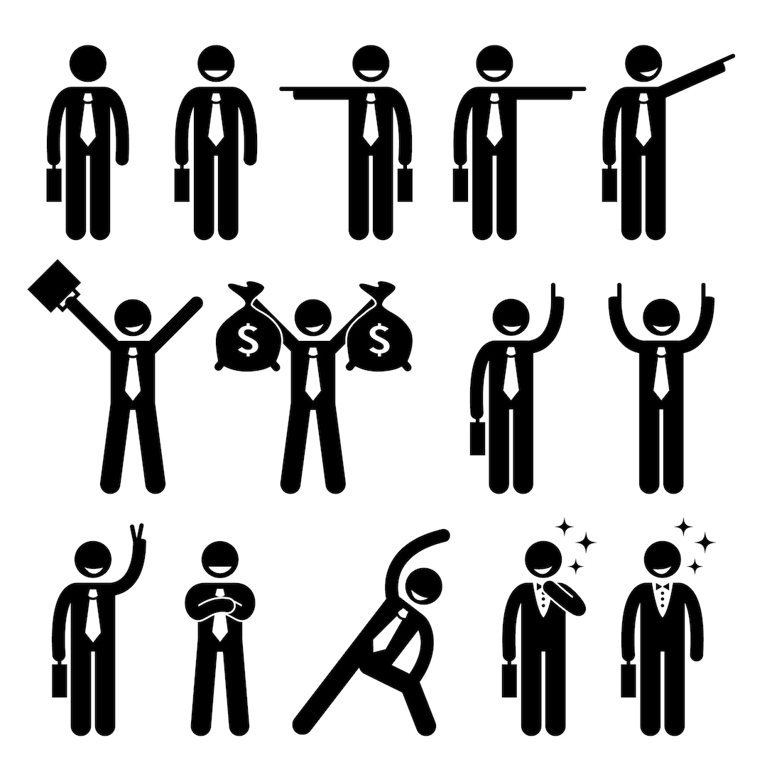 Businessman Business Man Entrepreneur Happy Action Poses Pointing ...