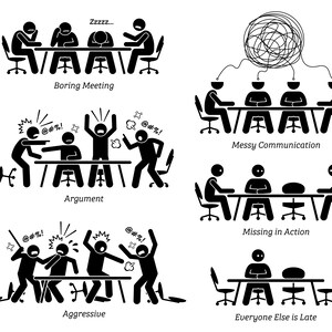 Executives Meeting Discussion Boring Messy Communication Argue Fight ...