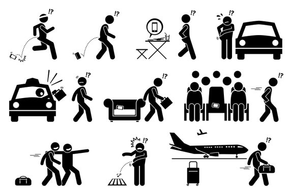 People Man Person Drop Forget Misplaced Lose Belongings - Etsy