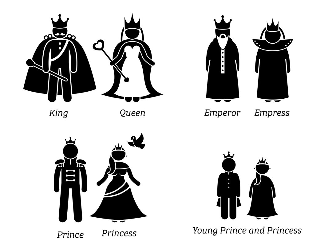 Royal Family Characters Cartoon King Queen Emperor Empress Prince ...