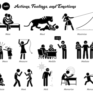 Stick Figures Man People Stickman Silhouette Action Verbs M Vector SVG ...