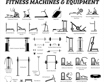 Fitness Gym Workout Outline Icon SVG JPG PNG Digital Download - Etsy