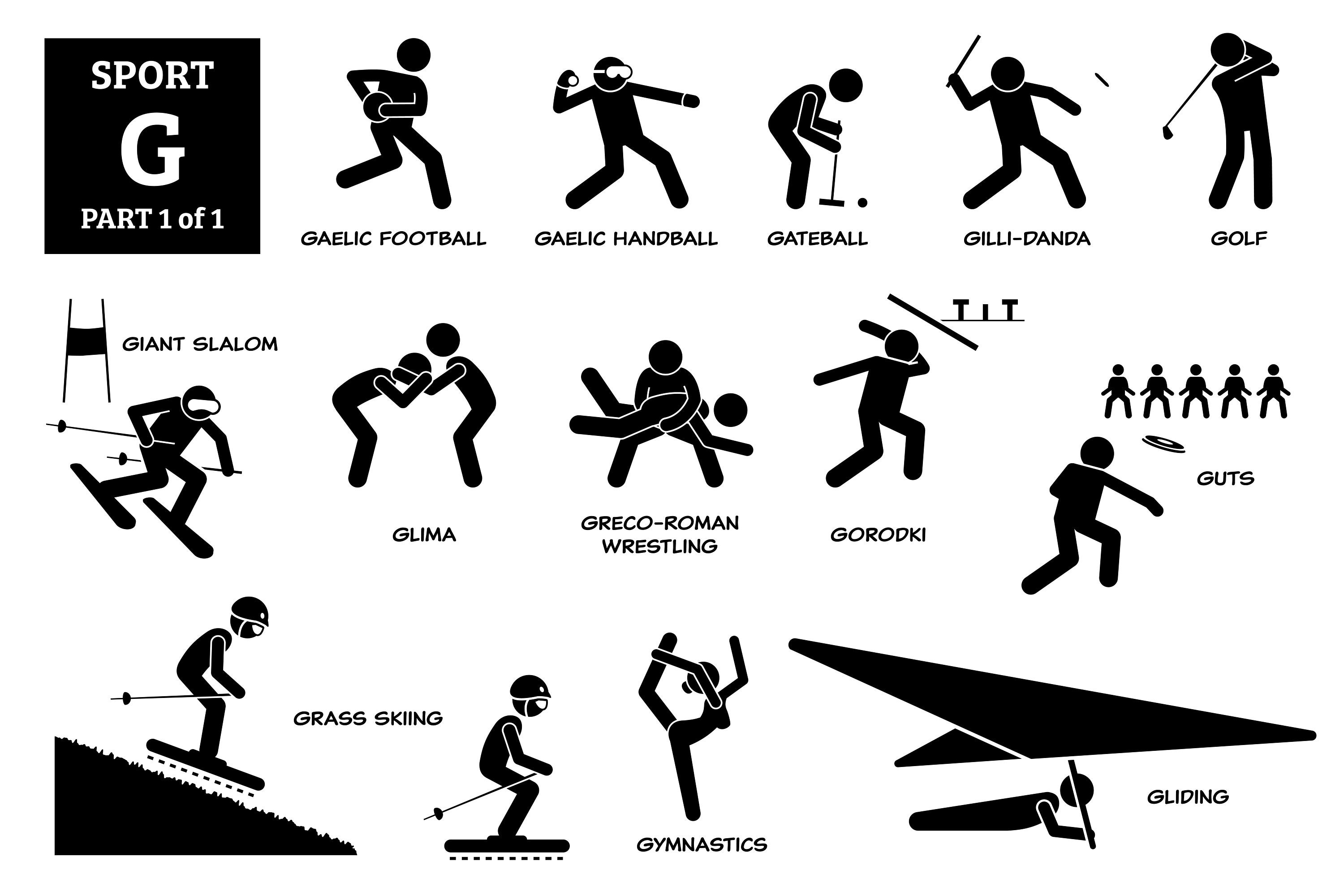 Gaelic Football Handball Golf Giant Slalom Glima Greco-roman Wrestling ...