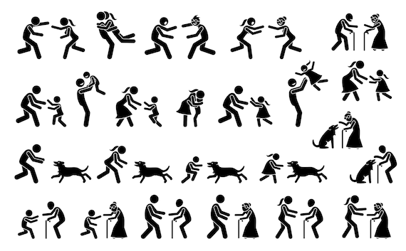 Stick Figure People Running Hug Missing Boyfriend Girlfriend | Etsy