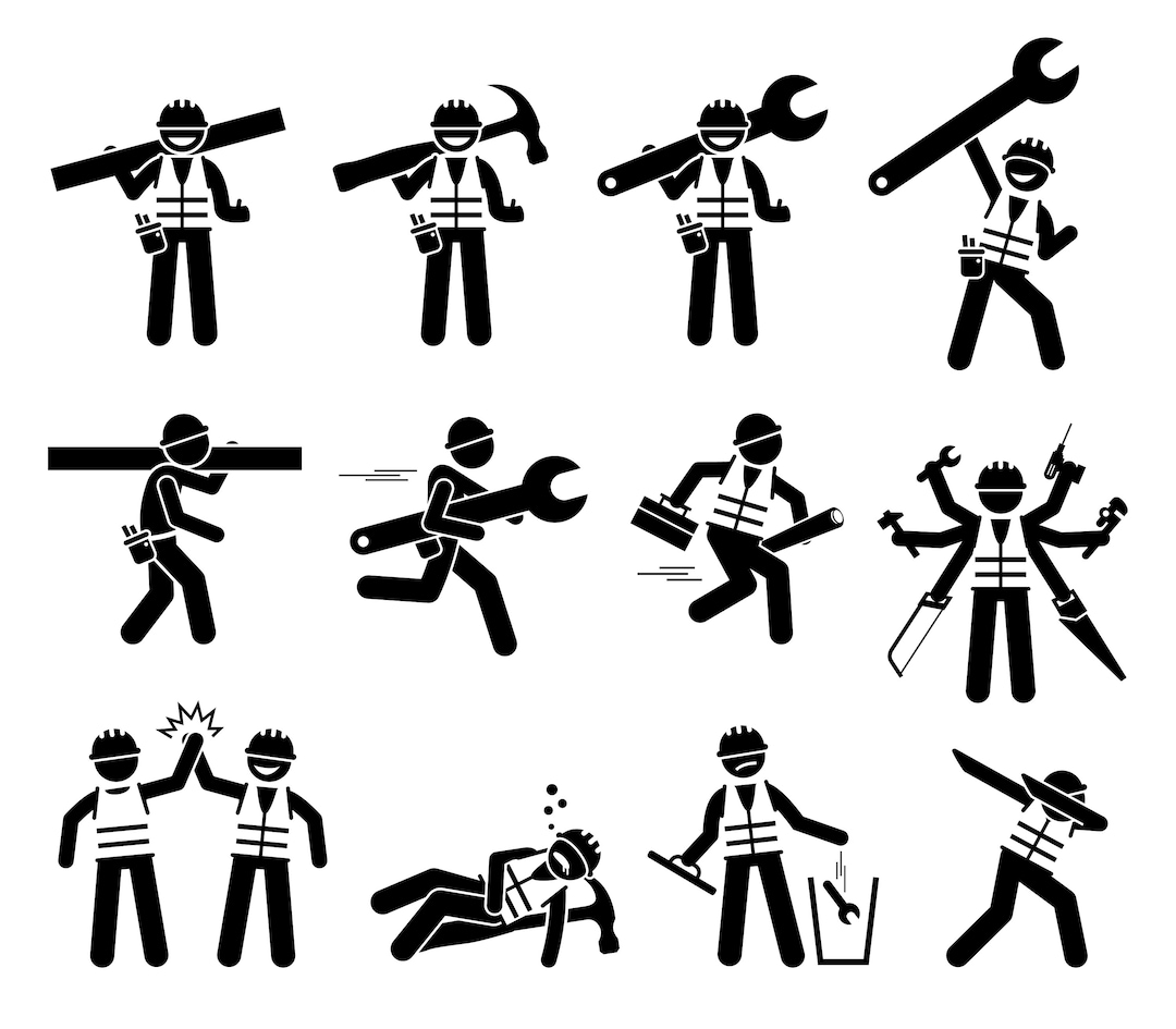 Construction Worker Handyman Service Industry Industrial Character ...