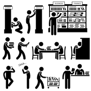 Library Librarian Book Store Bookstore Student Study Counter Borrow ...