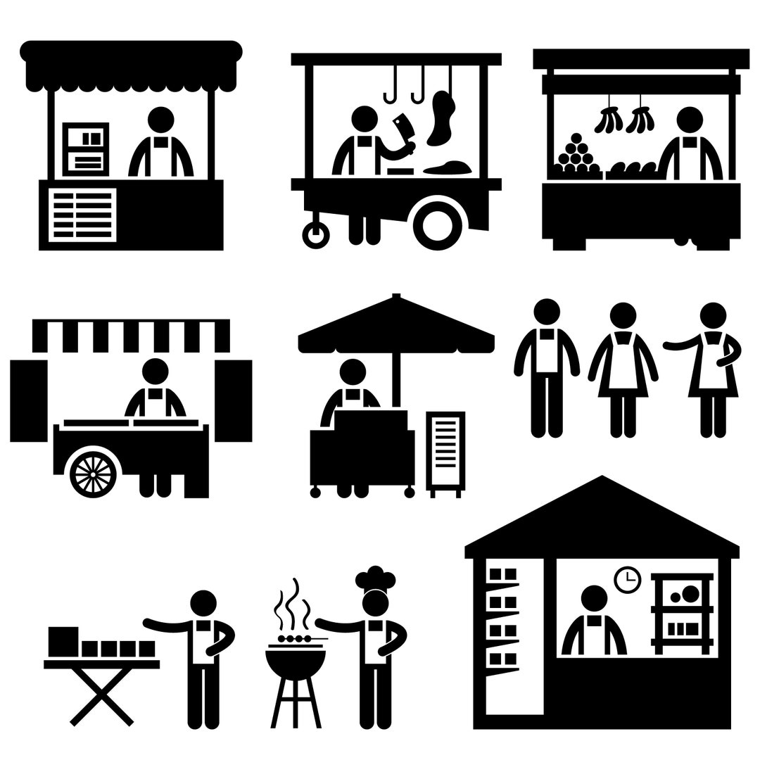 Business Shop Stall Hawker Store Booth Market Marketplace Street Food ...
