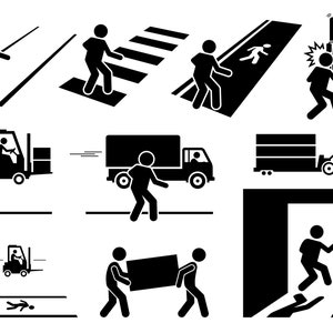 Road Safety Walkway Heavy Vehicle Loading Bay Warning Sign Danger Risk ...