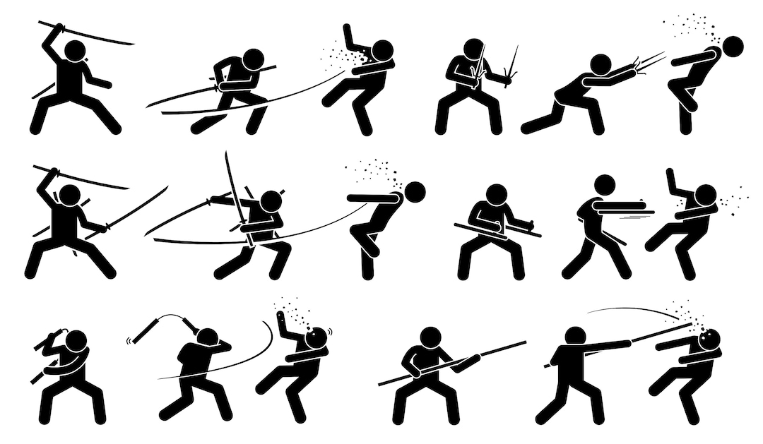 Stick Figures Japan Japanese Chinese Asian Martial Arts Artist Fighter ...