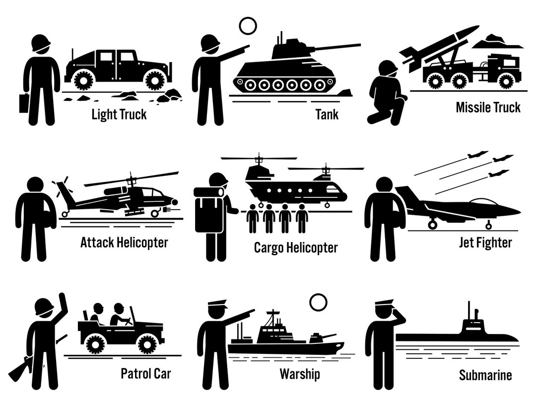 Military Vehicles Army Soldier War Truck Tank Missile Attack Helicopter ...
