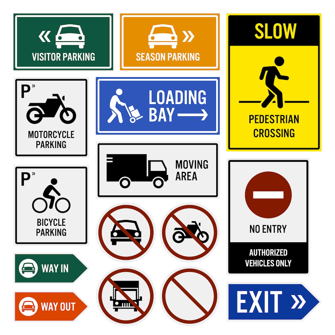 Car Park, Motorcycle, Bicycle, Parking, No Entry, Pedestrian, Truck ...