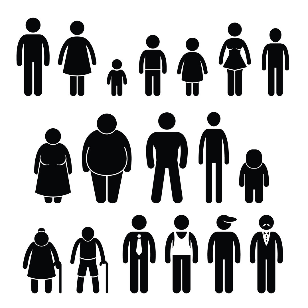 Stick Figure Stickman People Character Man Woman Children Age Size ...