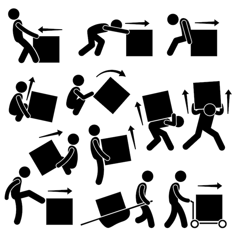 Man People Person Moving Box Object Actions Postures Pull Push - Etsy