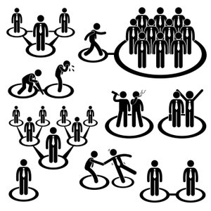 Business Network Connection Group Team People Employee Coworker Network ...