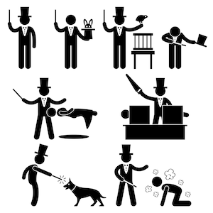 Magician Magic Show Magical Performance Performer Illusion Hat Rabbit ...