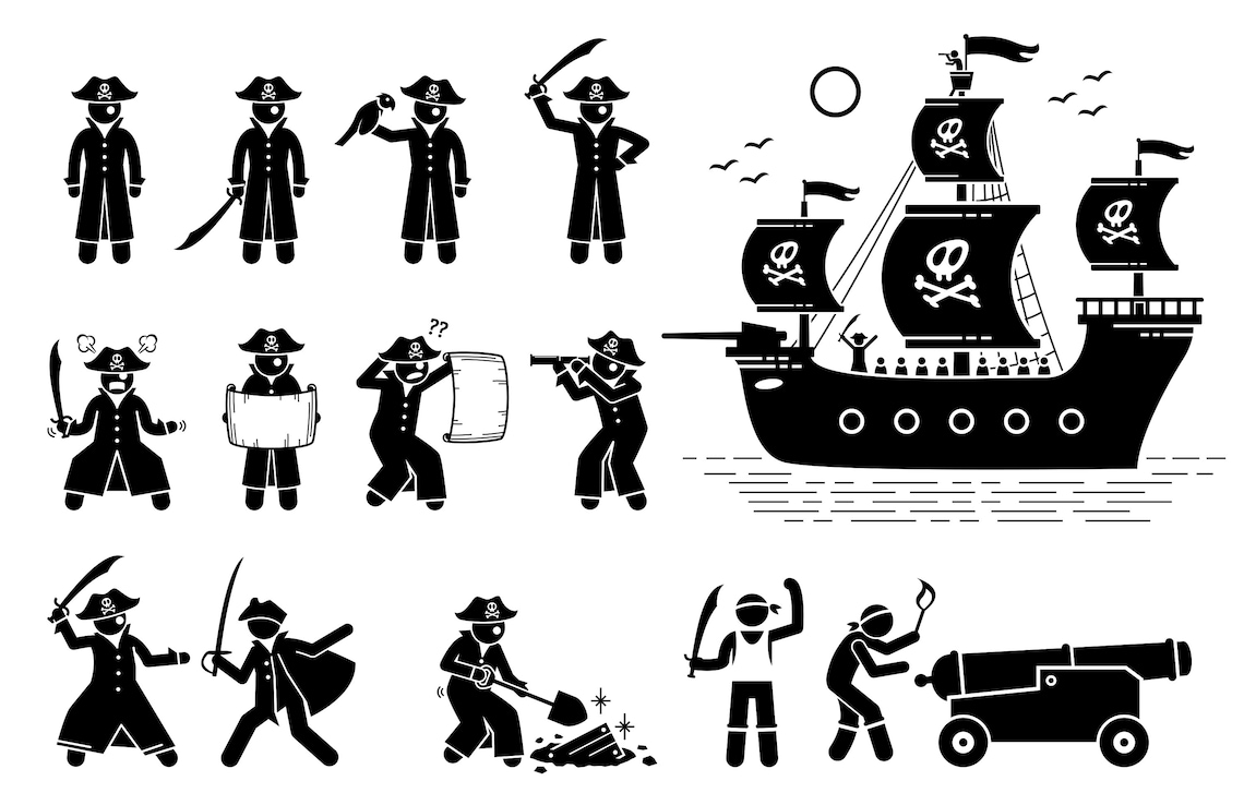 Pirate SVG, Pirate EPS, Pirate Vector, Pirate PNG, Pirate Silhouette ...