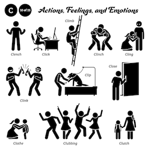 Stick Figures Man People Stickman Silhouette Action Verbs C Vector SVG ...