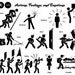 Stick Figures Man People Stickman Silhouette Action Verbs R - Etsy
