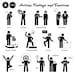 Stick Figures Man People Stickman Silhouette Action Verbs A Vector SVG ...