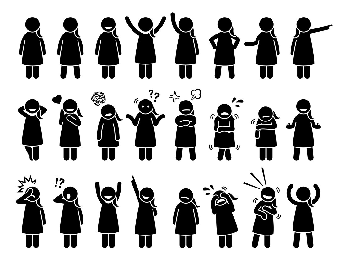 Little Girl Lass Standing Poses Emotions Feelings Actions Child Kid ...
