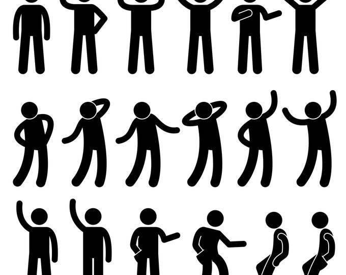 Stick Figure Female Girl Lady Woman Women Actions Movement Postures ...