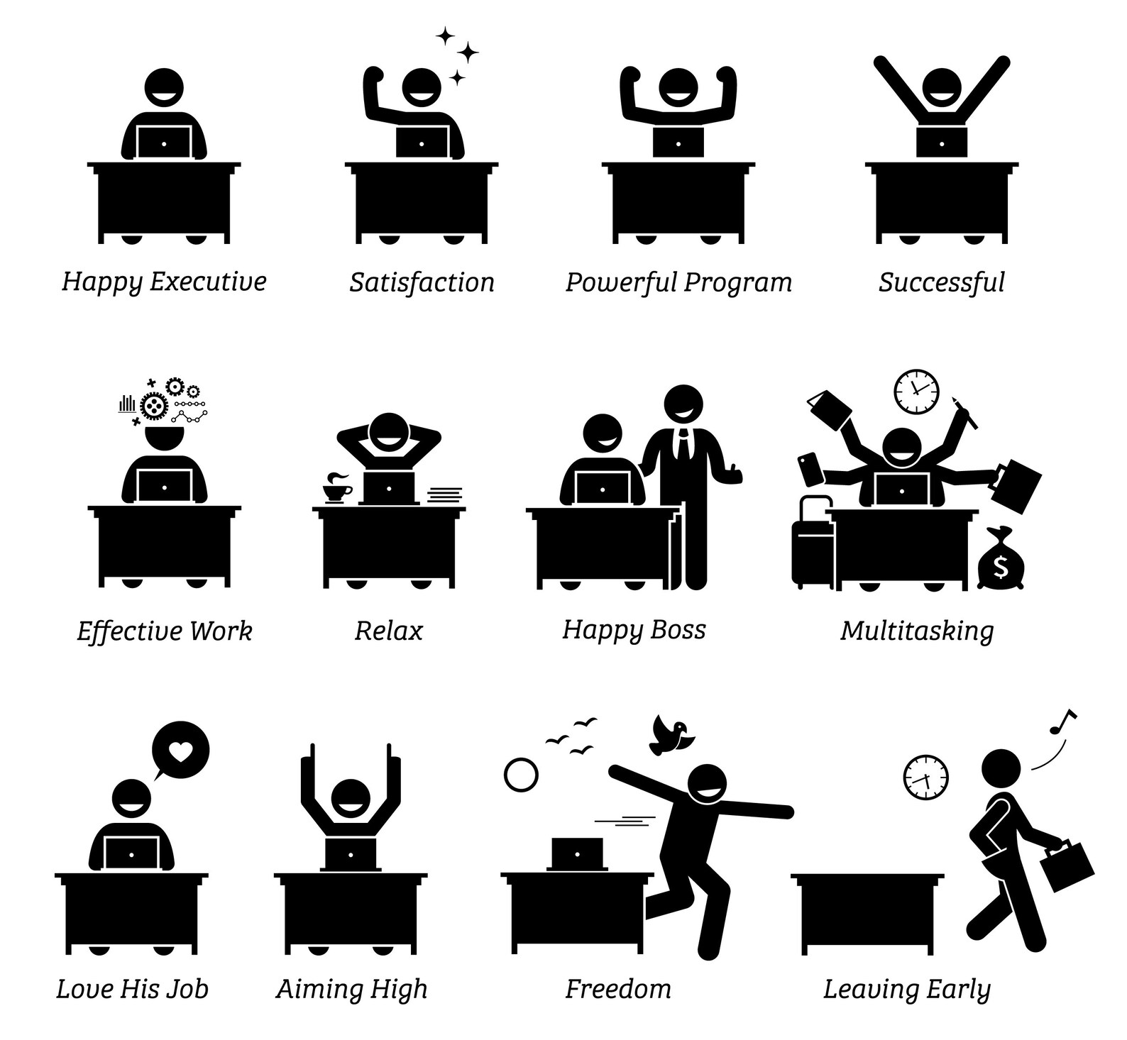 Executive Employee Worker Work Working Efficient Office Space Workplace ...