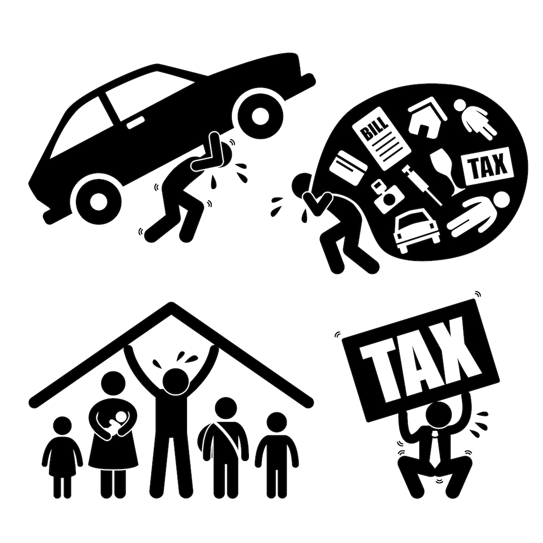 Man Person Family Financial Problem Burden Stress Pressure Depression ...