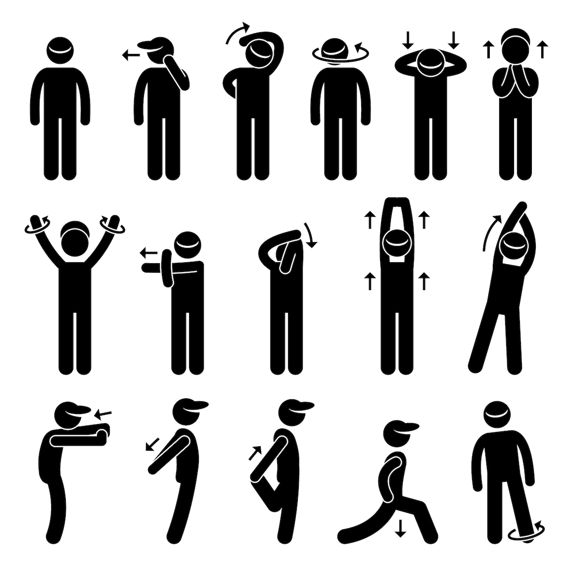 Body Stretching Exercise Poses Postures Fit Fitness Warm up Getting ...